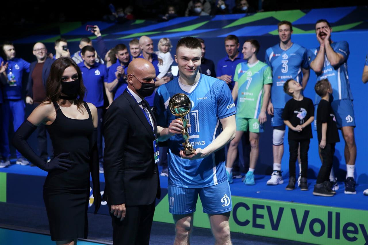 Pavel Pankov awarded Finals MVP as he leads Dinamo Moscow to a third CEV Cup title | CEV