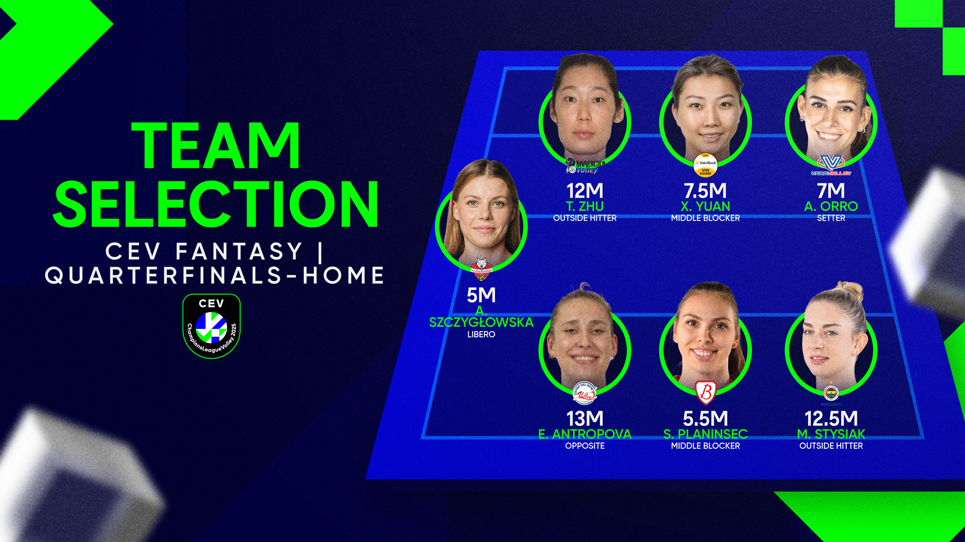 Quarter-finals bring stars together in our #CLVolleyW Fantasy team | CEV