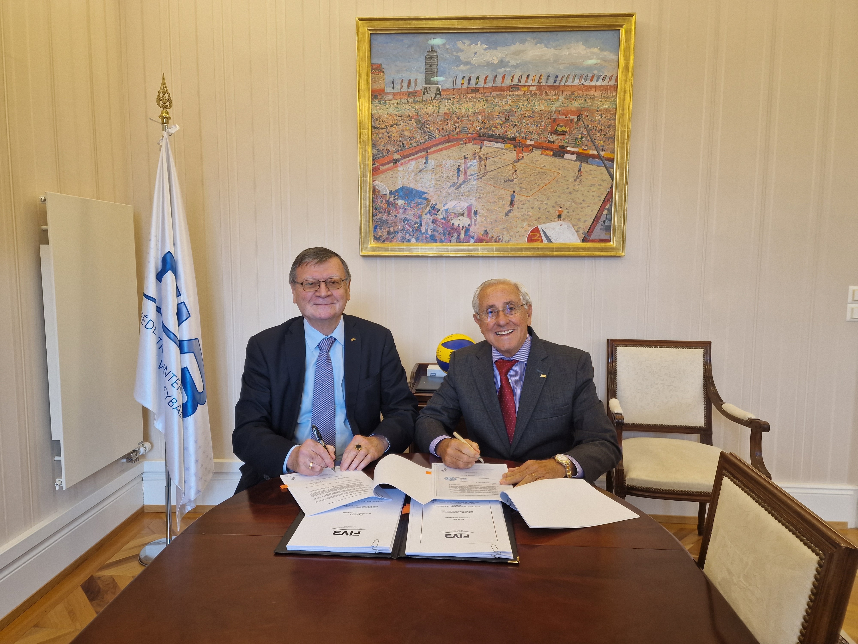 FIVB and CEV Presidents sign agreements to provide National Federations ...